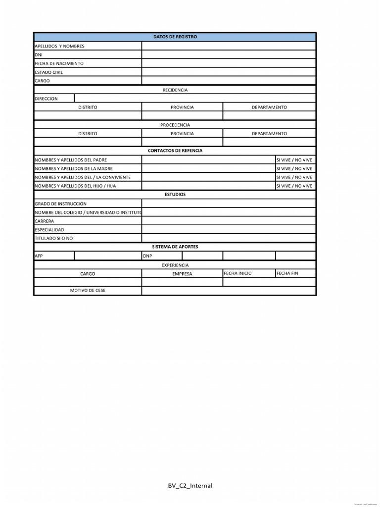 Datos Para Registro | PDF