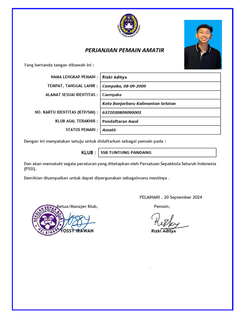 PERJANJIAN AMATIR RIZKi ADITYA | PDF