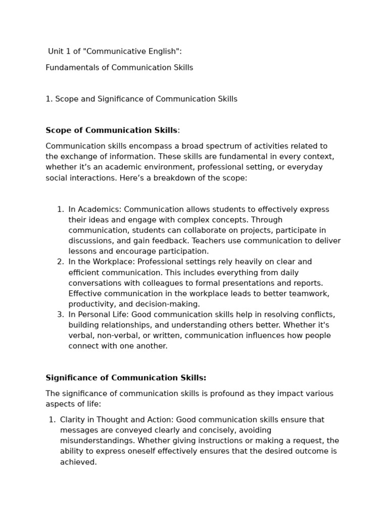 unit 1 english | PDF