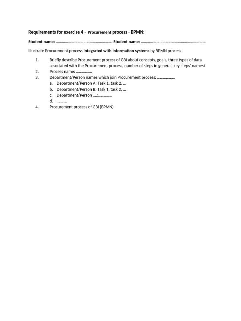 Chapter 4 - BPMN For Procurement (MM) - Exercise 4 | PDF