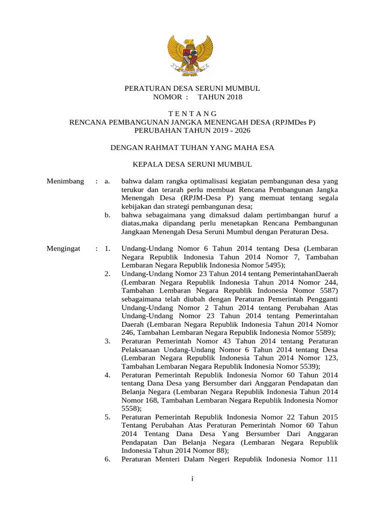 Perdes RPJMDes | PDF