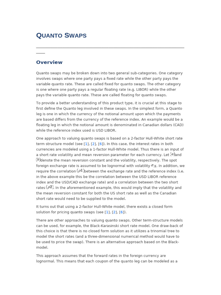 Quanto Swaps | PDF