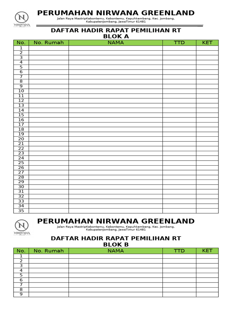 Daftar Hadir | PDF