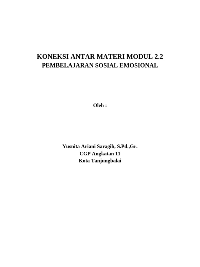 Koneksi Antar Materi Modul 2.2 | PDF