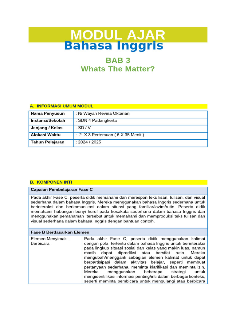 Bab 3 Bhs Inggris | PDF