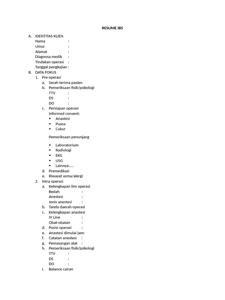 Resume Ibs | PDF
