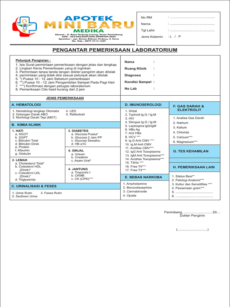 Apotek Mini Baru Form Koreksi | PDF
