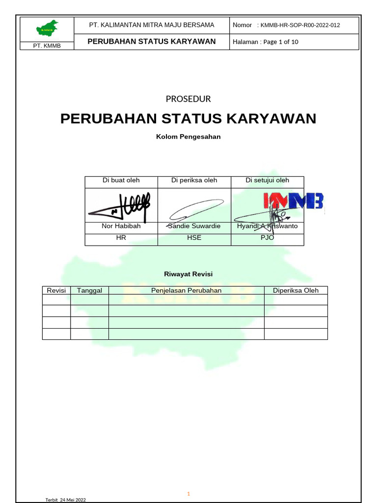 Perubahan Status Karyawan | PDF