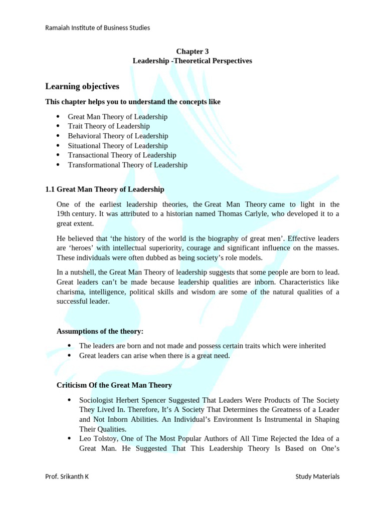 Chapter 3 | PDF | Leadership | Transformational Leadership