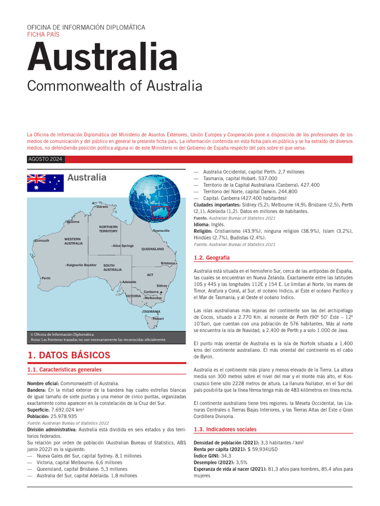 Australia - Ficha Pais | PDF