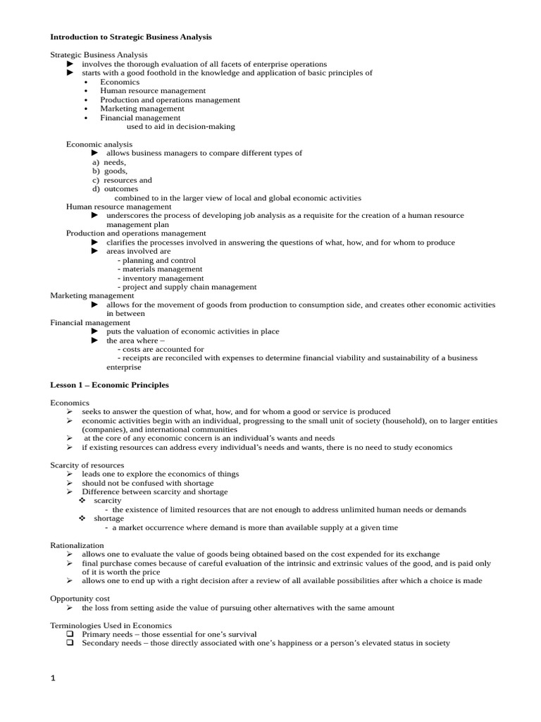 Introduction To SBA Lesson 1 Word Format | PDF | Goods | Economics