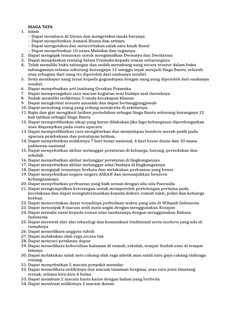 Materi Ujian Sku Siaga Tata | PDF