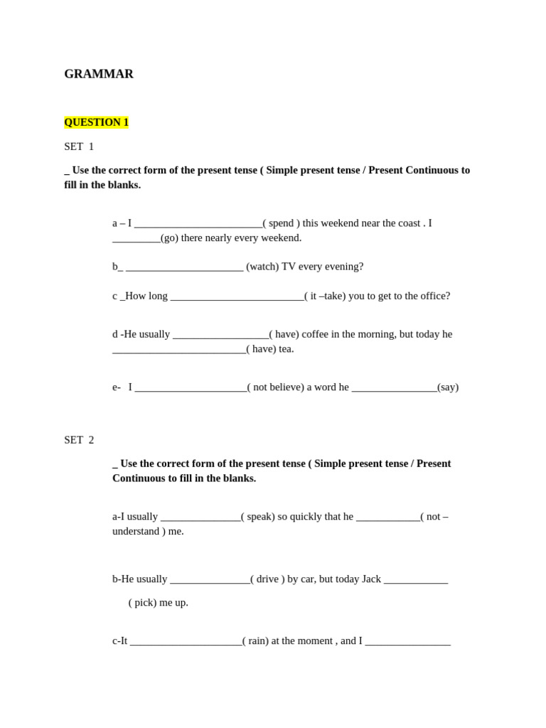 GRAMMAR - Updated | PDF