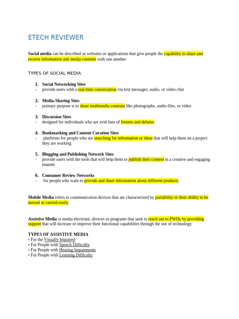 Etech Reviewer | PDF