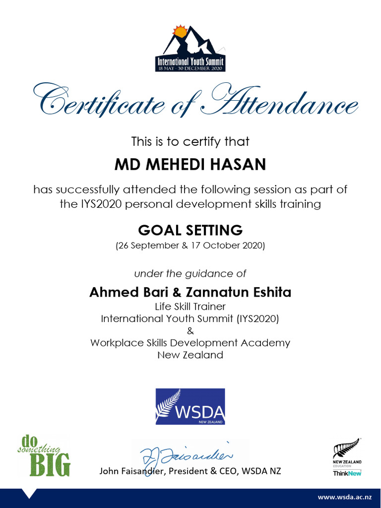 Certificate For MD MEHEDI HASAN | PDF