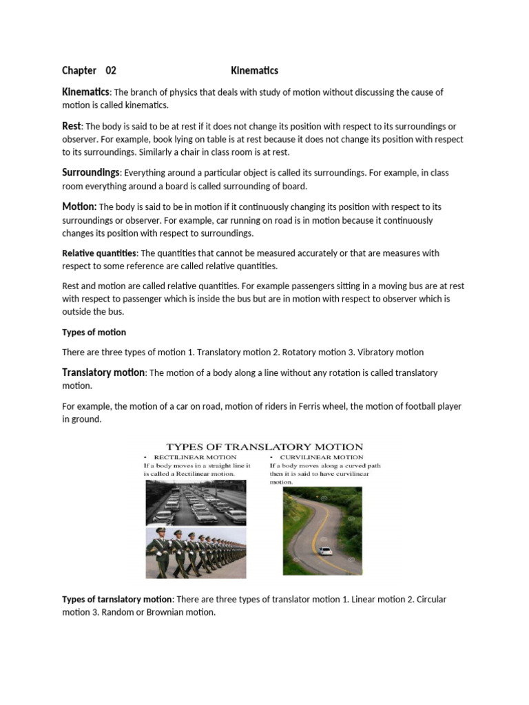 Chapter 2 Kinematics | PDF