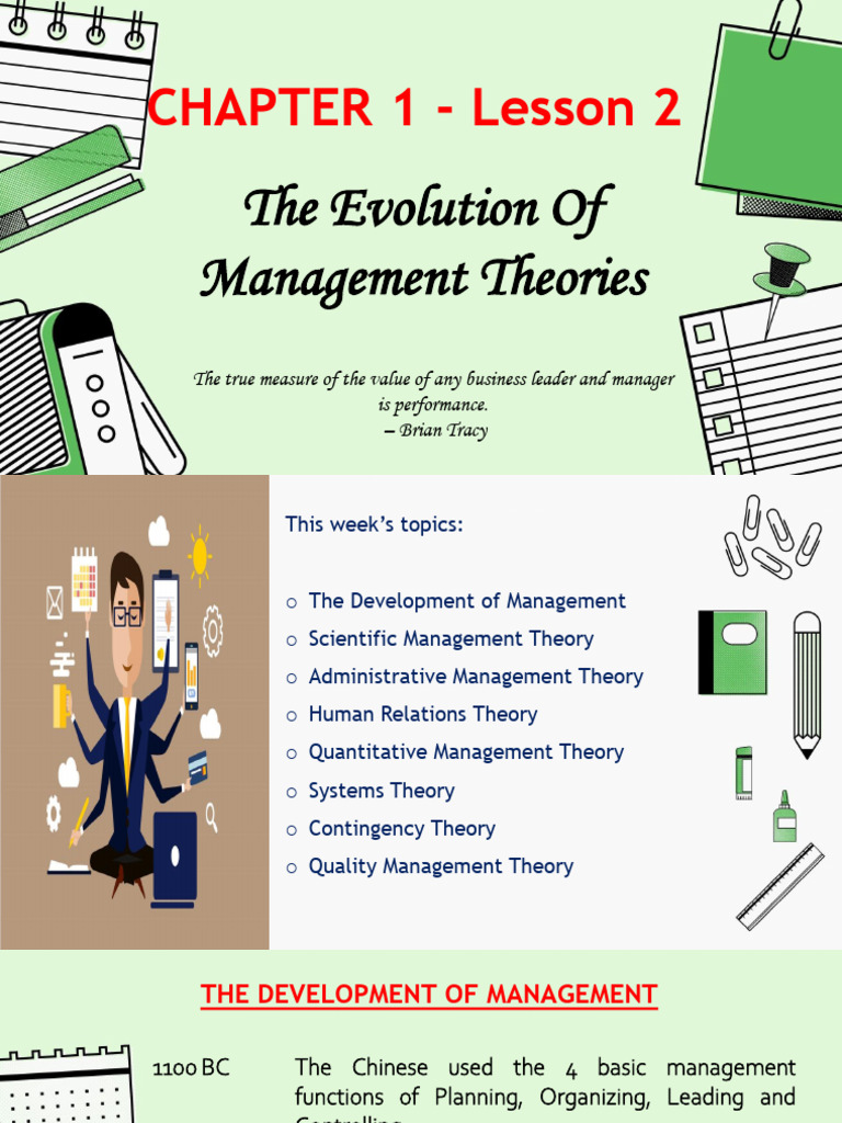 Evolution of Management Theories | PDF | System | Business