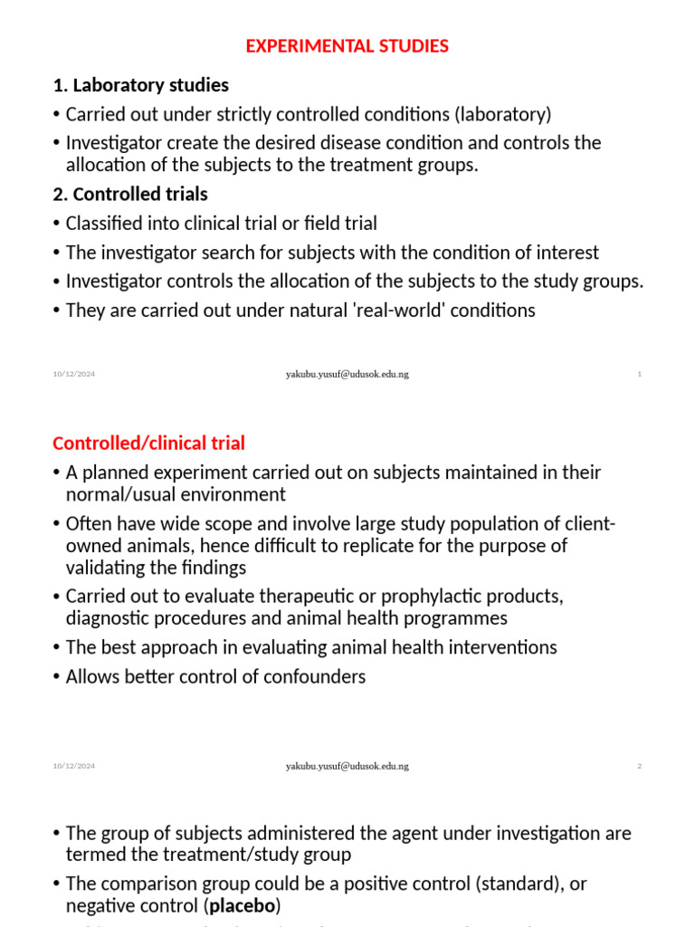 Experimental Studies | PDF