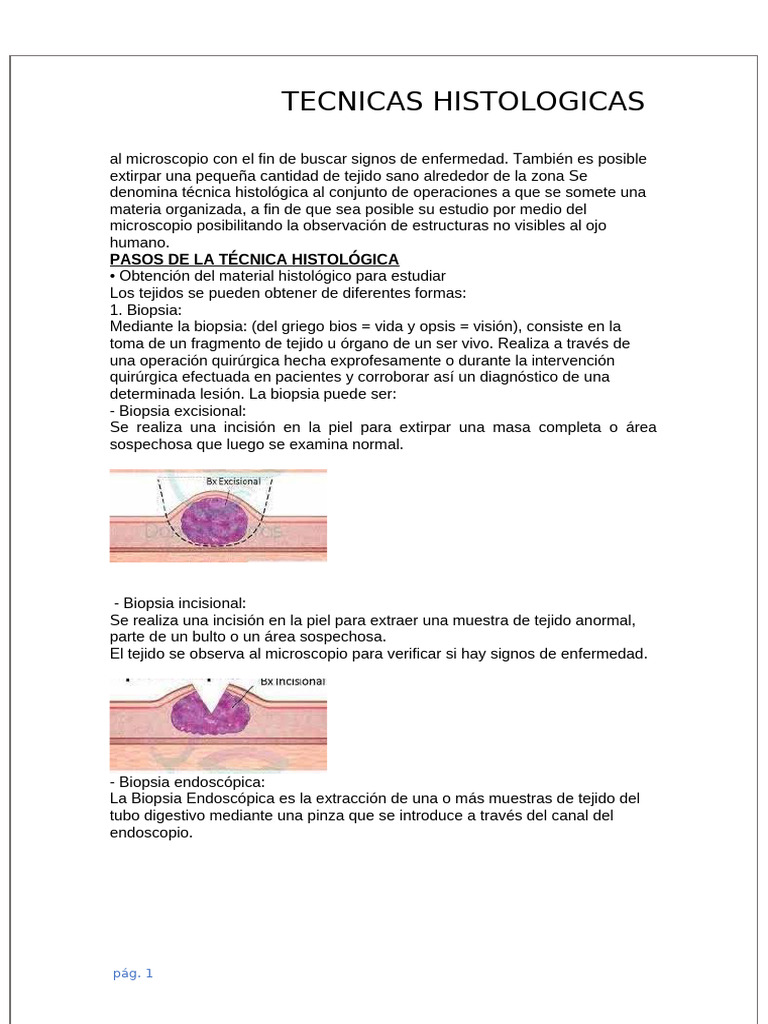 Técnicas Histológicas para Diagnóstico | PDF | Biopsia | Microscopio