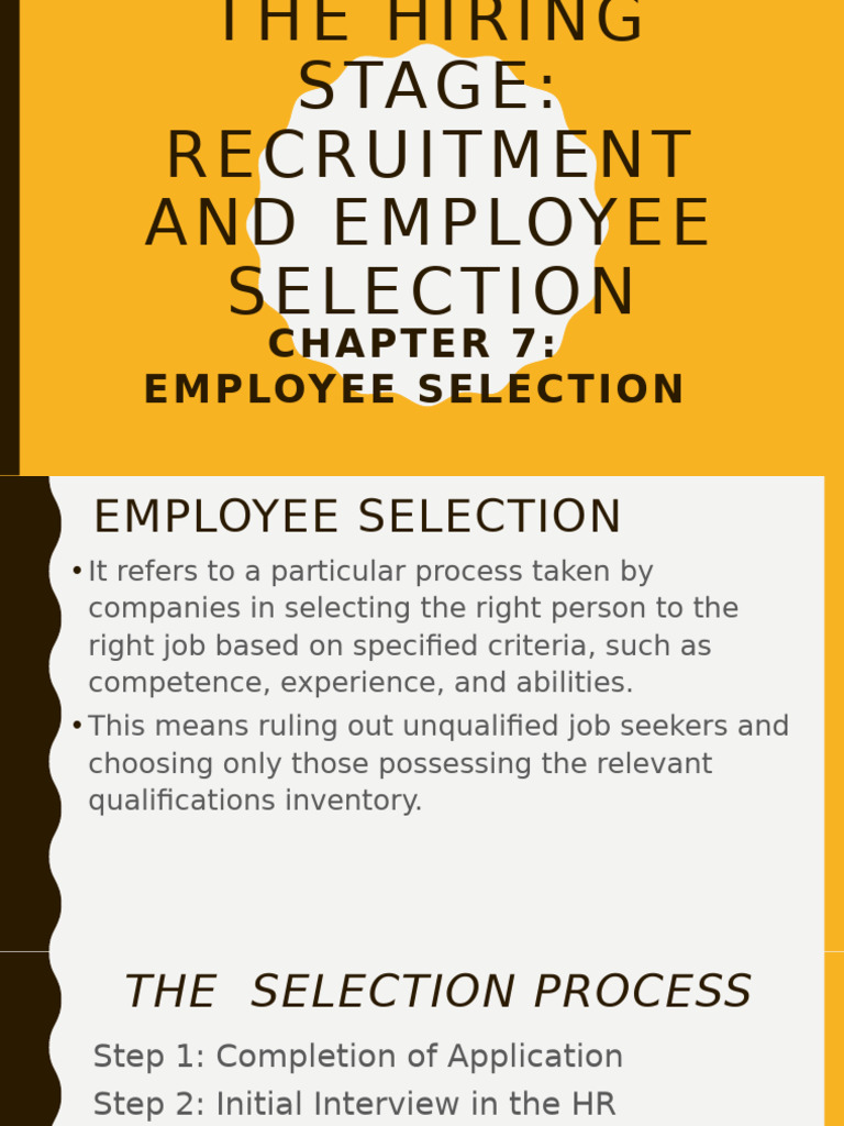 Chapter 7 Employee Selection | PDF