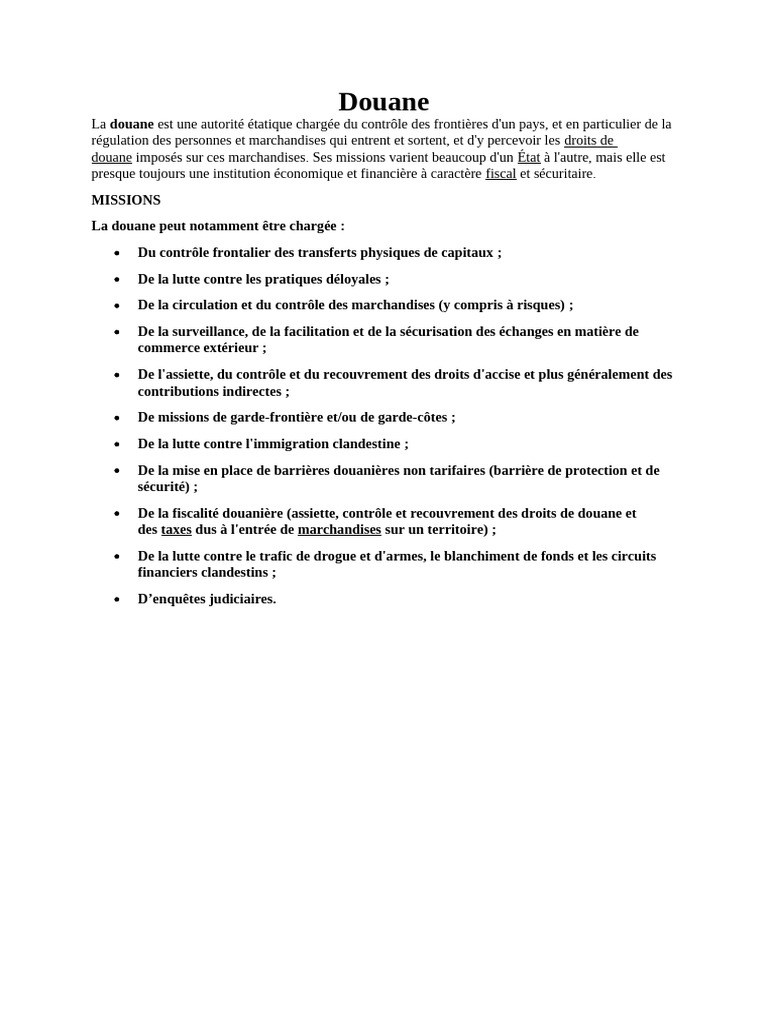 Douane | PDF