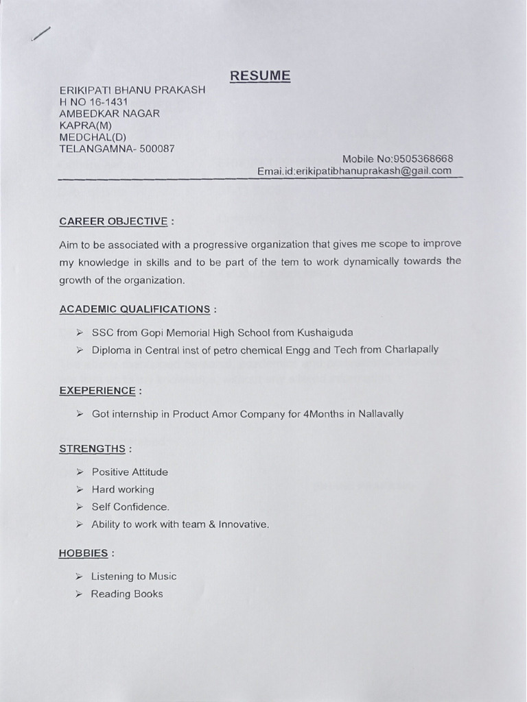 Bhanu Prakash Resume | PDF