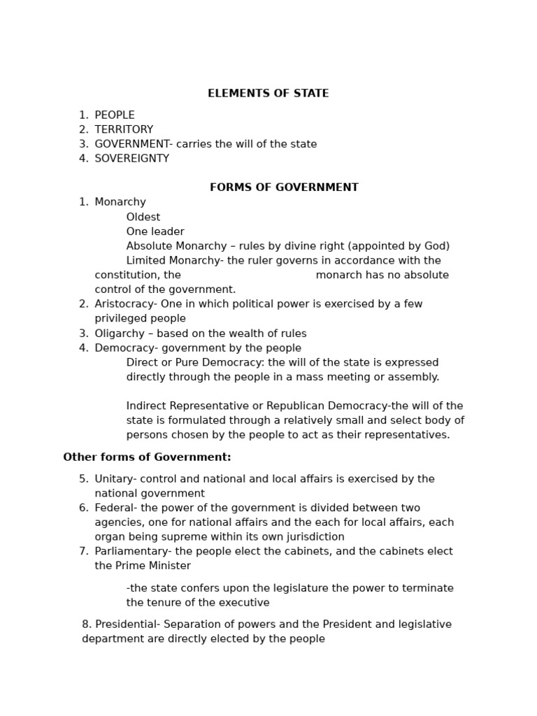 Notes On Constitutional Law 1 | PDF