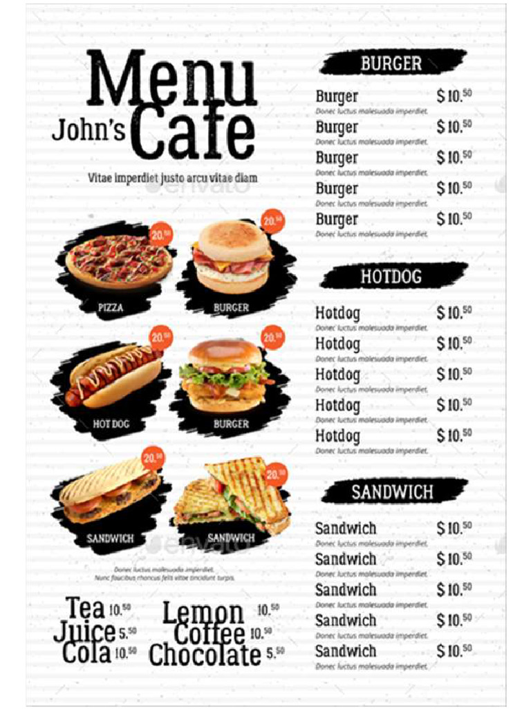 Menu John Cafe | PDF