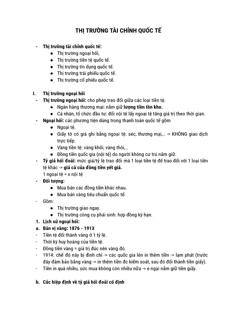 TCQT - TOPIC 1 - THỊ TRƯỜNG TÀI CHÍNH QUỐC TẾ | PDF | Southeast Asia | Vietnam