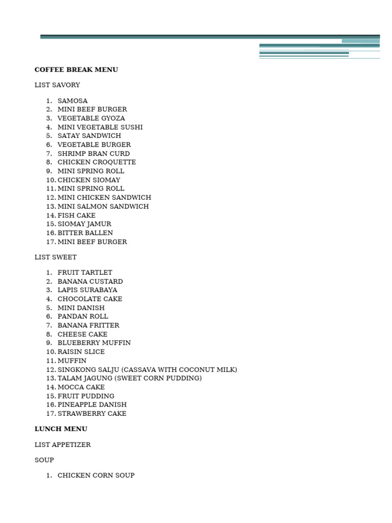 Menu Family Style Option | PDF