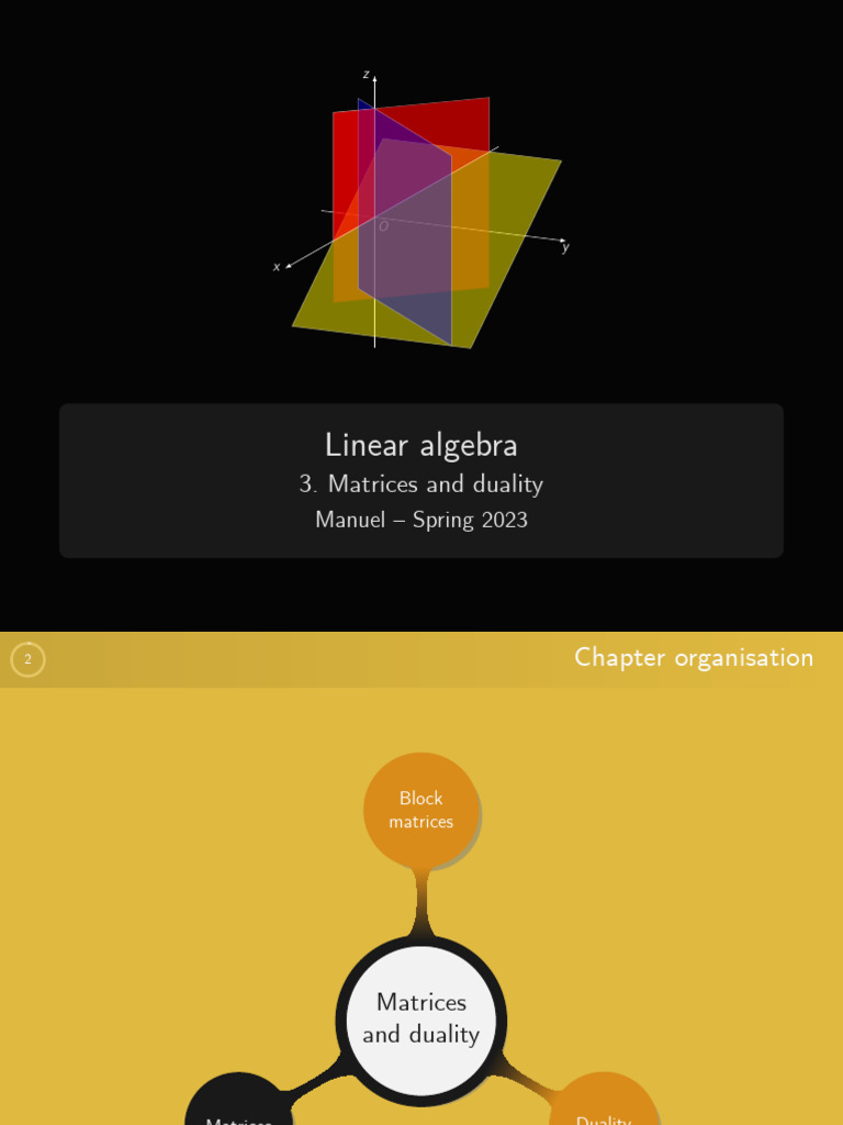 Linear Algebra: 3. Matrices and Duality | PDF