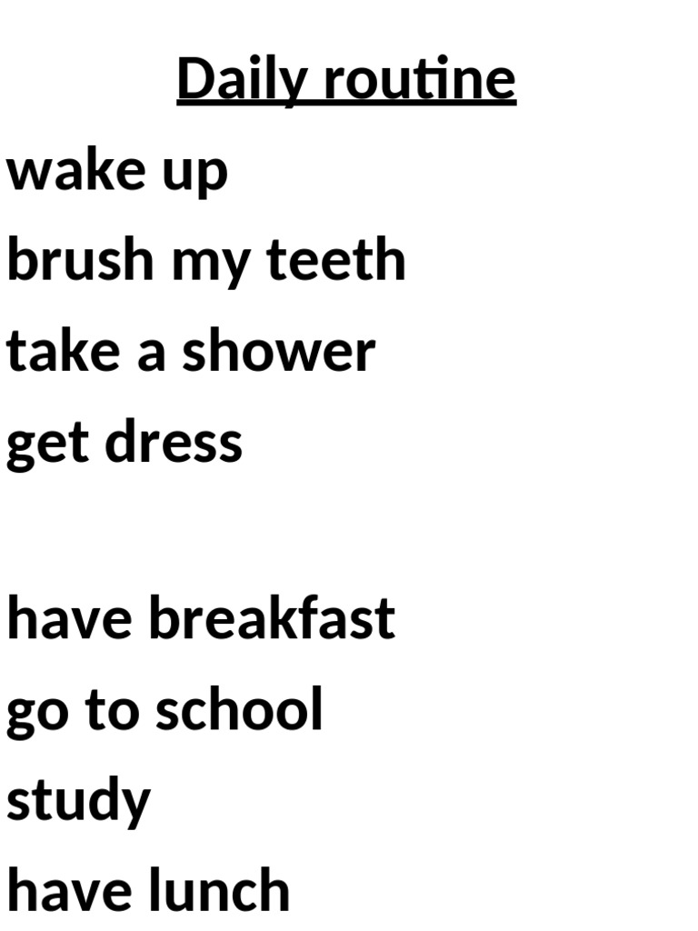 Daily Routine ม.1 | PDF