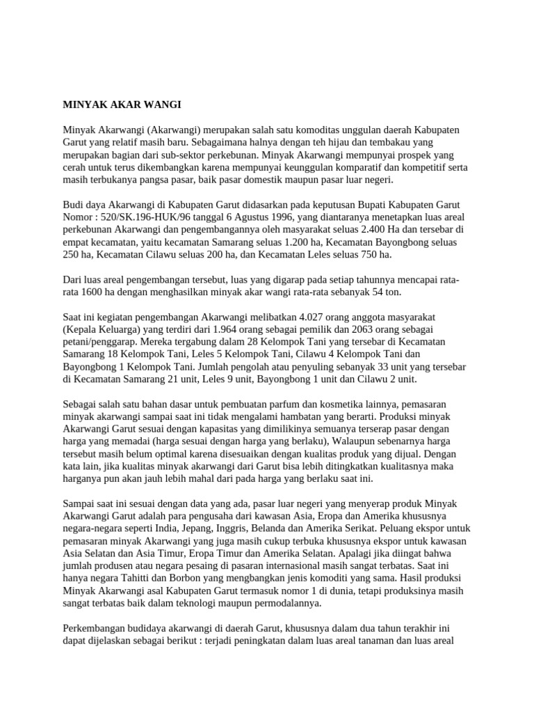 Minyak Akar Wangi | PDF