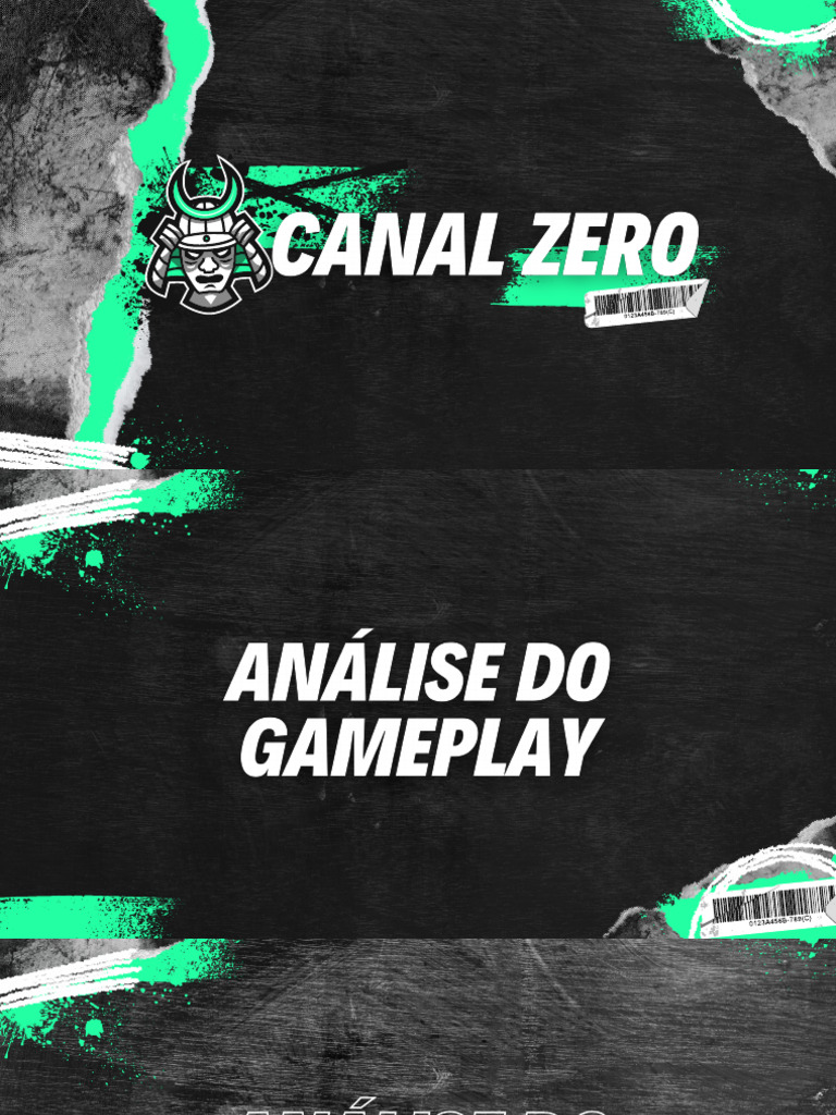 Vinheta de Introdução para YouTube Games Grunge em Preto Cinza Aqua PDF ...