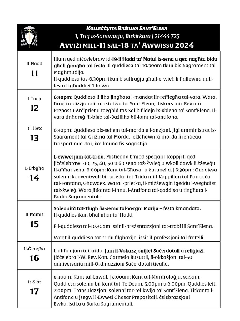 Avvizi 18 Ta' Awwissu 2024 | PDF
