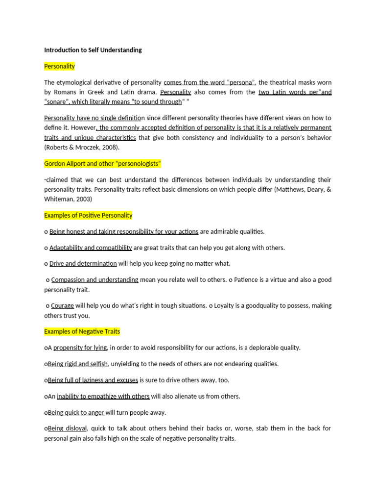 Introduction To Self Understanding | PDF