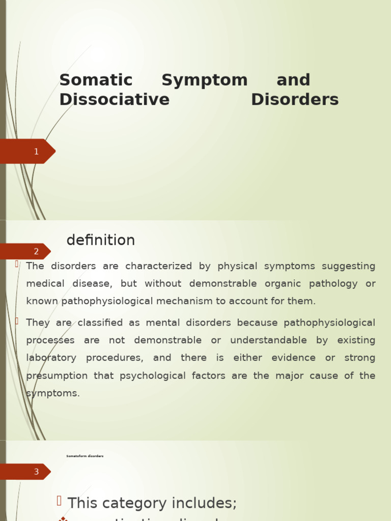 Somatoform Disorders | PDF