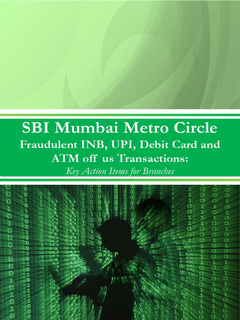 SBI Mumbai Metro - Preventing Financial Loss - INB, UPI, Debit Cards ...