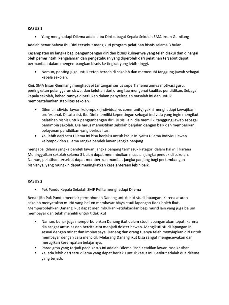 Studi Kasus Paradigma Dilema Etika - Adi.r Modul 3 | PDF