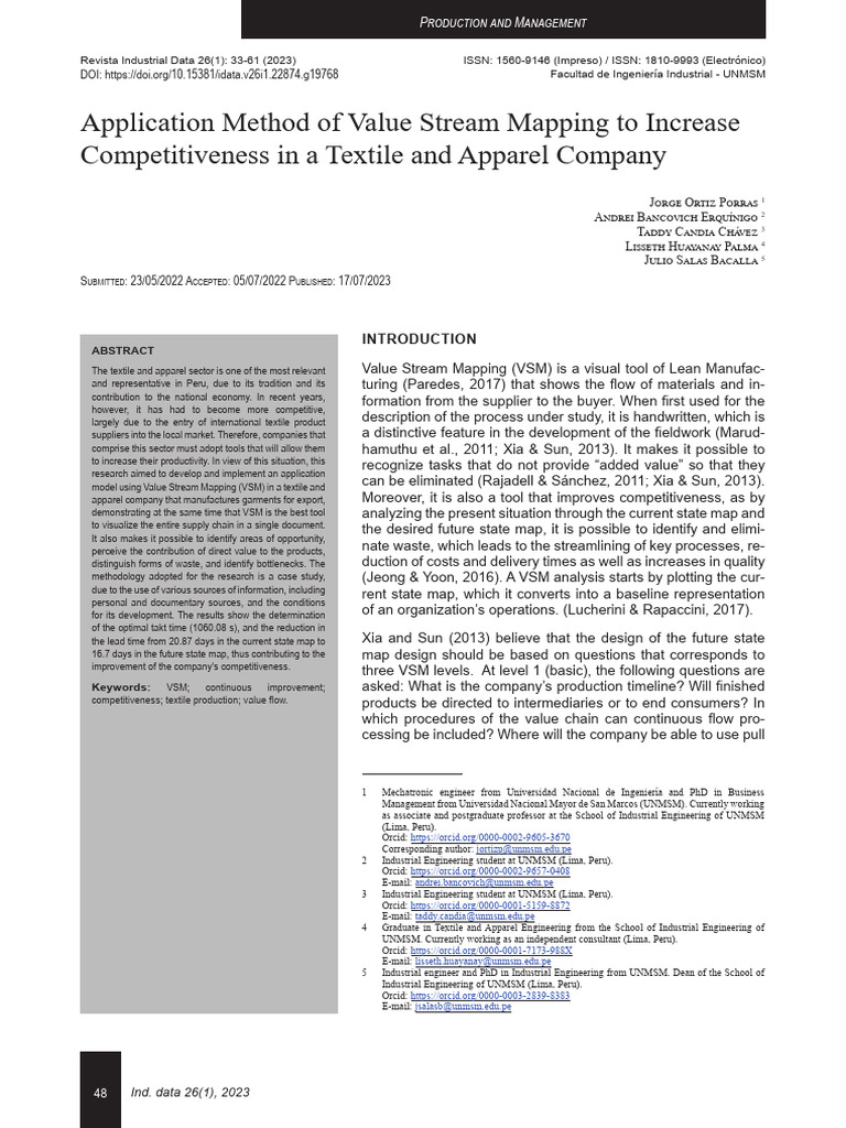 Application Method of Value Stream Mapping To Increase Competitiveness ...
