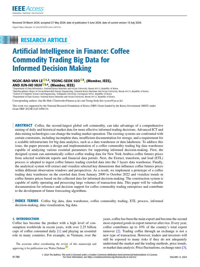 Artificial Intelligence in Finance Coffee Commodity Trading Big Data for Informed Decision ...