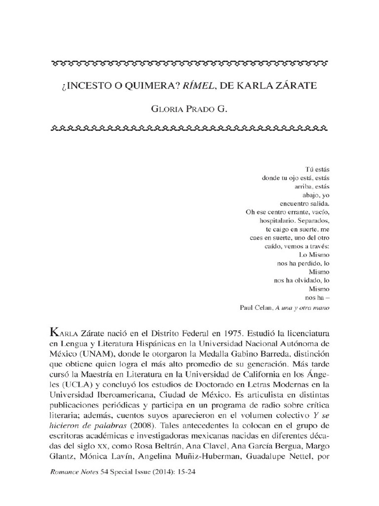 Incesto o Quimera Rimel de | PDF