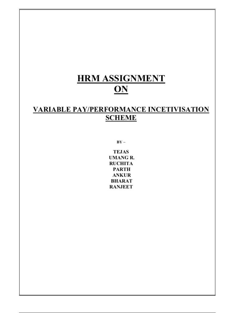 Variable Pay | PDF | Incentive | Employment