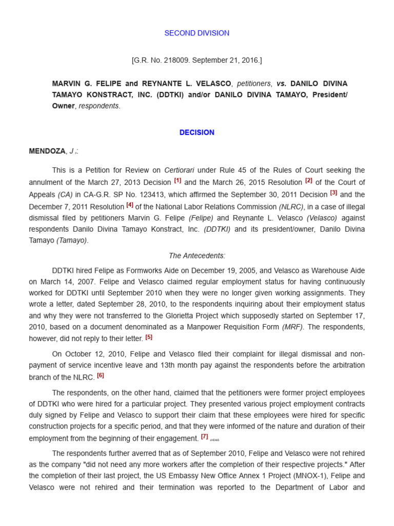 93 Felipe v. Danilo Divina Tamayo Konstract, Inc | PDF