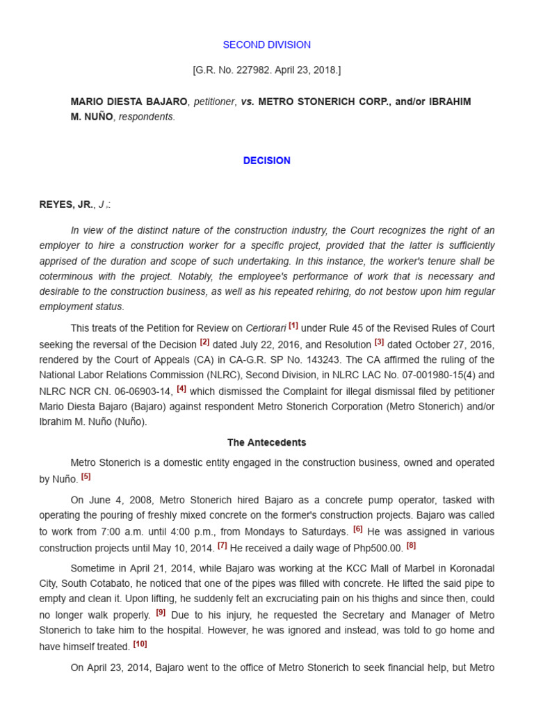 92 Bajaro v. Metro Stonerich Corp. | PDF