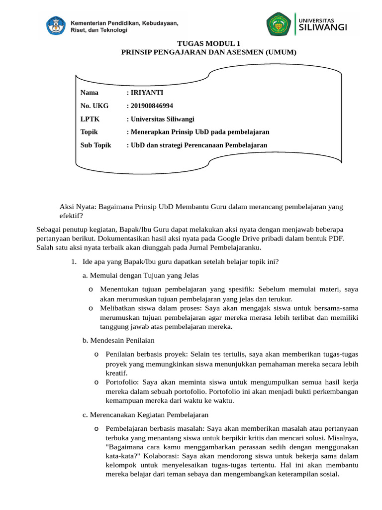 Aksi Nyata Bagaimana UbD Membantu Guru | PDF