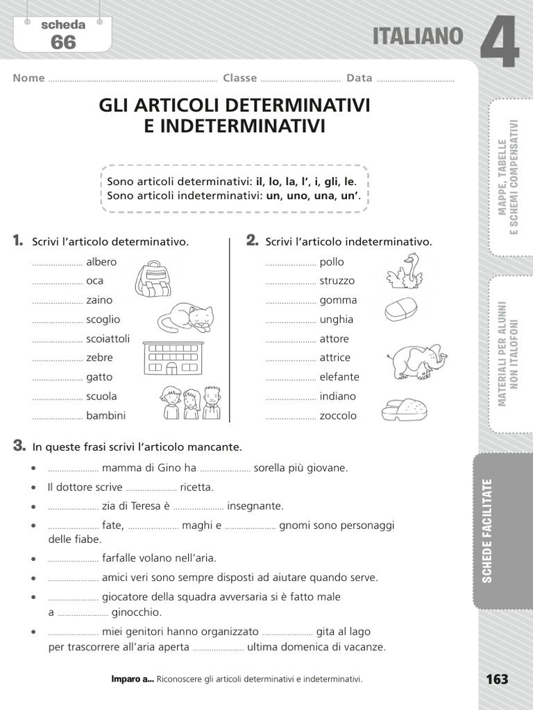 Gli Articoli Determinativi e Indeterminativi | PDF