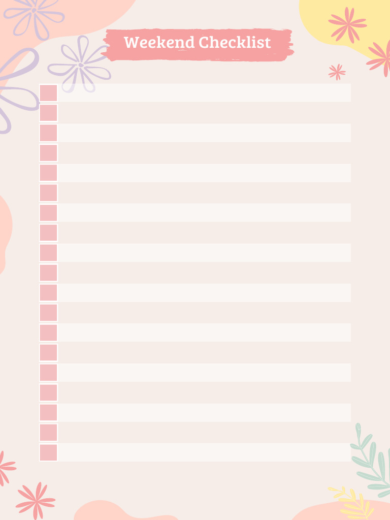 Soft Pink Abstract Checklist | PDF
