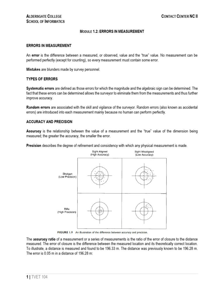AC - M1-2 - Students - Errors in Measurement | PDF
