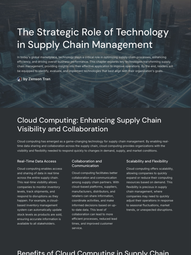 The-Strategic-Role-of-Technology-in-Supply-Chain-Management | PDF